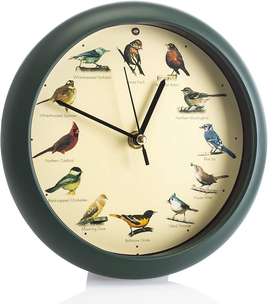 The Original Singing Bird Desk Clock, 8 Inch, Green – Addison and Sheffield